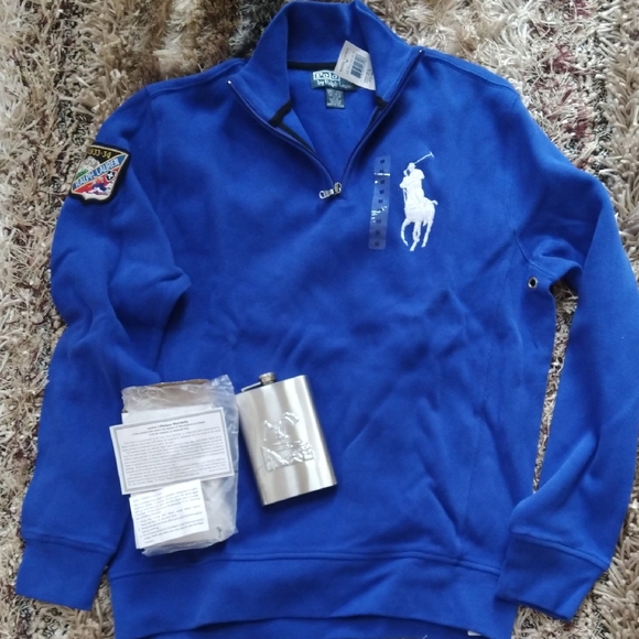 Ralph Lauren | Sweaters | Nwt Cotton Zip Ralph Lauren Logo Royal Blue ...